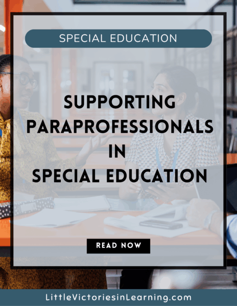 Paraprofessional for Special Education: Collaborative Classroom ...